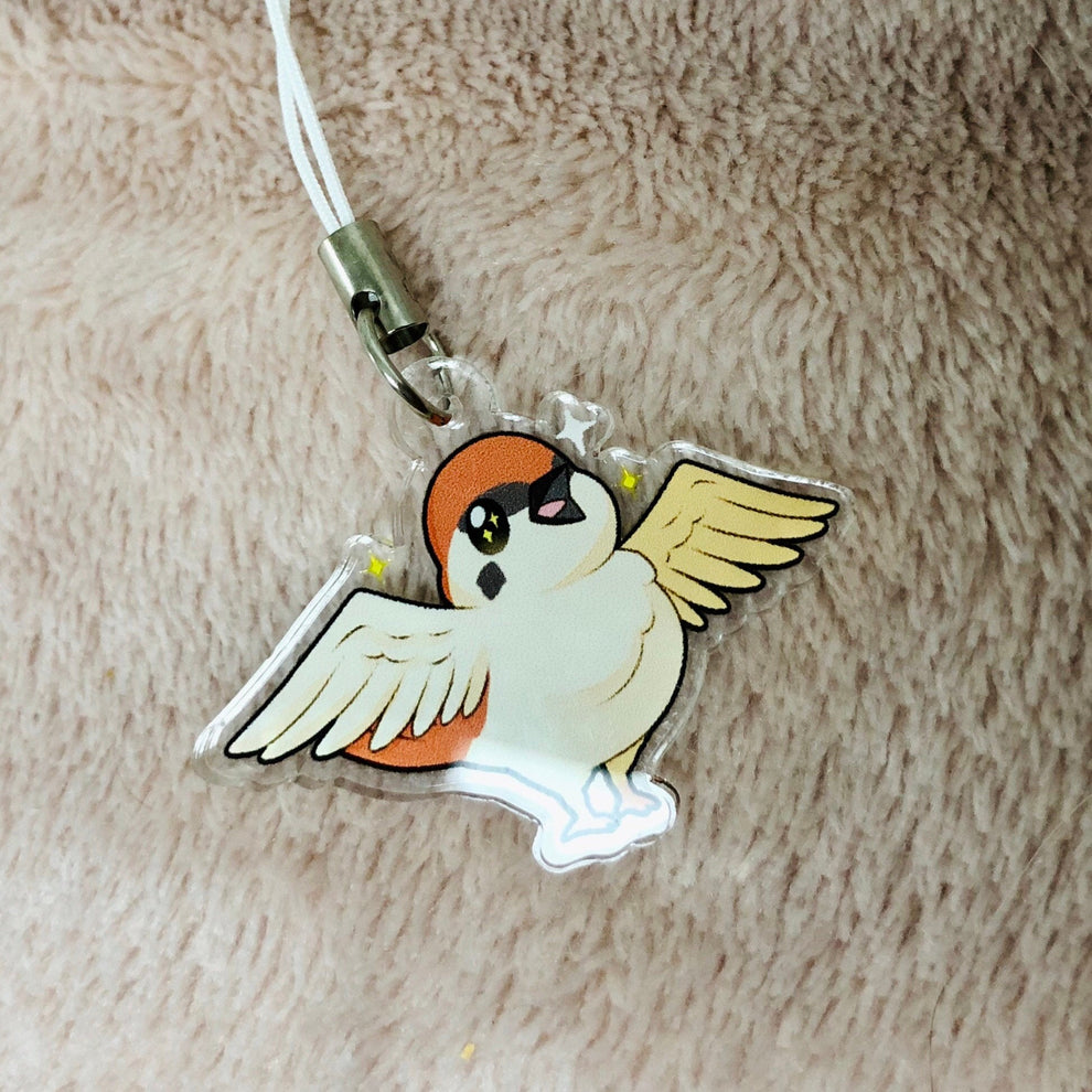 Chuntaro Cute Bird sparrow Double-sided acrylic charm – MiiveiArt